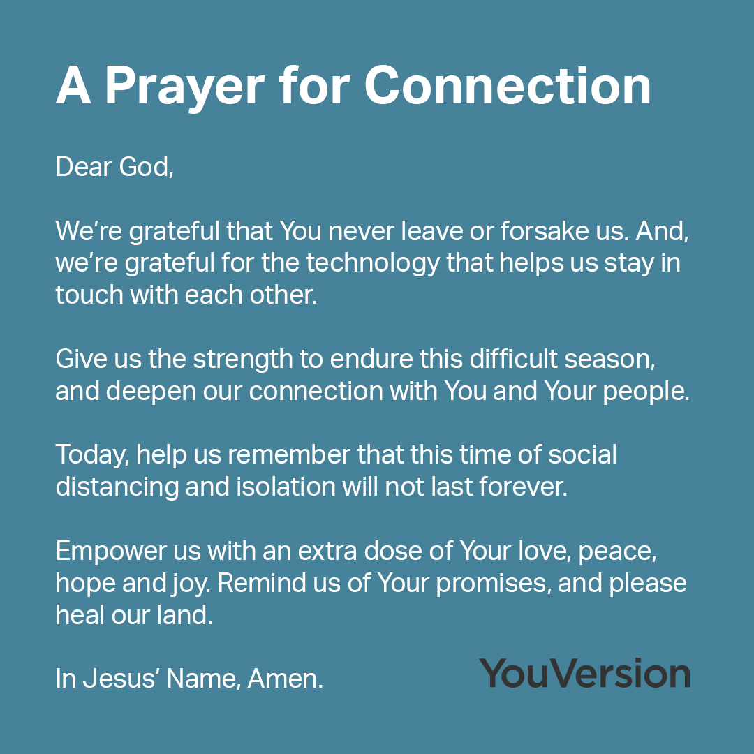 A Special Prayer Of Connection During This Time Of Social Distancing ...