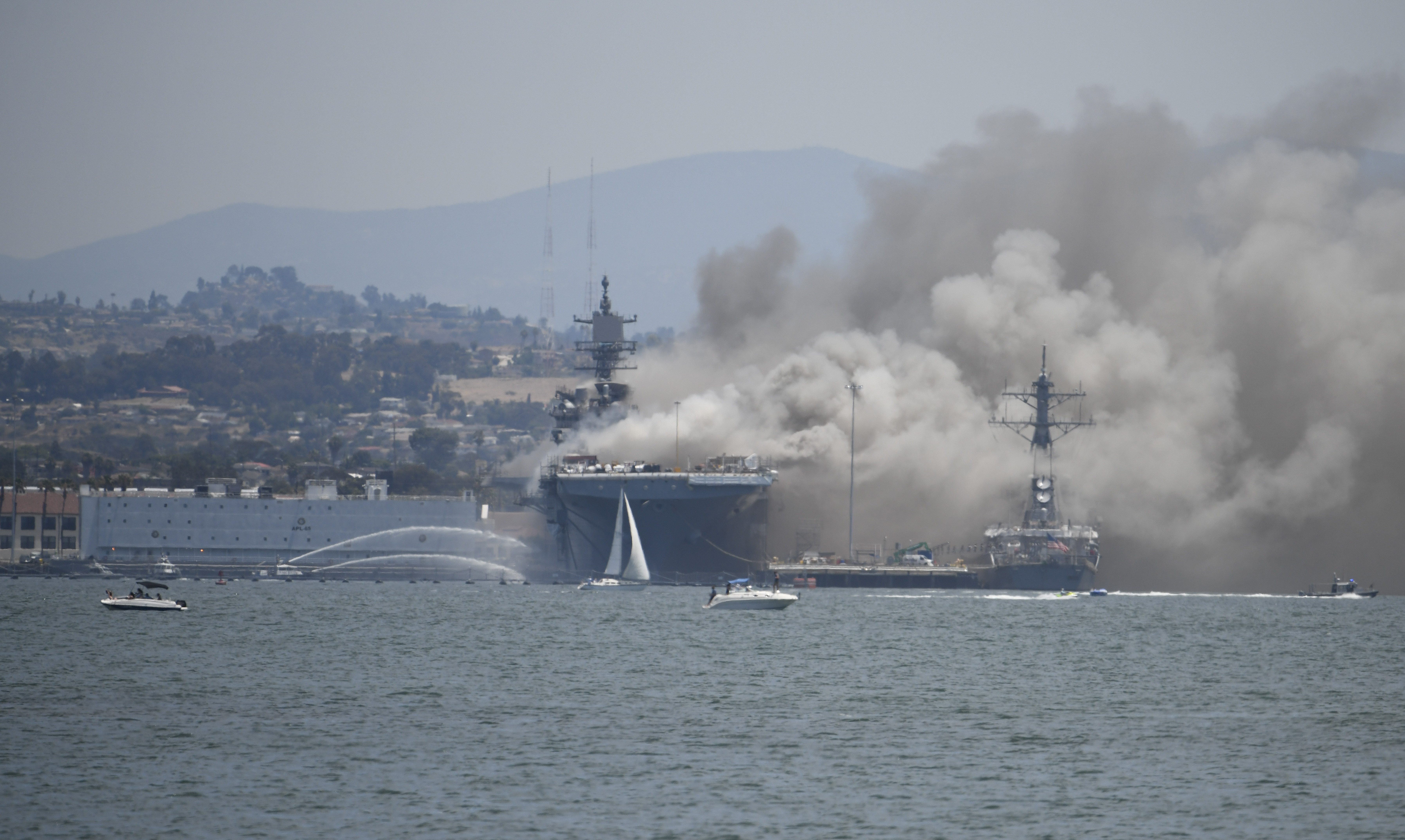 Fire Still Burning On Navy Ship In San Diego, 57 Were Injured ...