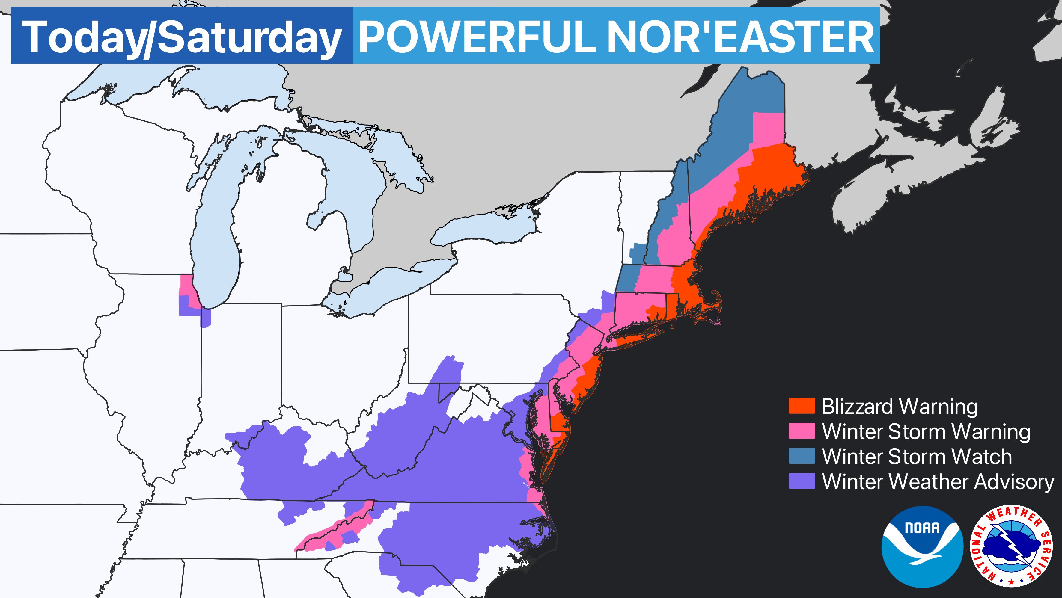 Northeast & Mid-Atlantic May See Blizzard Conditions - Dangerously Cold ...