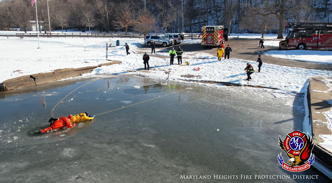 Right Place, Right Time! Missouri Firefighters Training On Frozen Lake ...