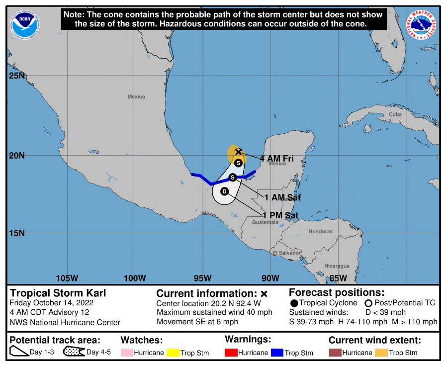 Tropical Storm Karl Forecast To Bring Heavy Rainfall | Positive ...